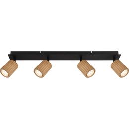 Globo LIGHTING Deckenstrahler &raquo;WENZEL&laquo; GU10 1 Stk. Deckenspot/Holz/Flur/Wohnzimmer/LxBxH: 650x80x130mm