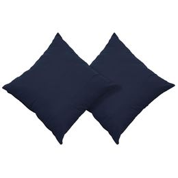 OTTO home Dekokissen &raquo;Raja&laquo; einfarbig, Kissenh&uuml;llen ohne F&uuml;llung, 40 x 40 cm, 2er-Set, Mikrofaser blau Polyester