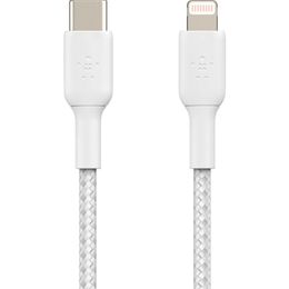Belkin Smartphone-Kabel &raquo;Lightning/USB-C Kabel ummantelt mfi 1m&laquo; Lightning USB-C 100 cm wei&szlig; Passend f&uuml;r iPhone und iPad (MFi zertifiziert)