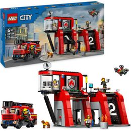 Lego Konstruktionsspielsteine &raquo;Feuerwehrstation mit Drehleiterfahrzeug (60414), Lego City&laquo; Made in Europe bunt Konstruktionsspielsteine