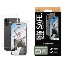 SAFE by PanzerGlass Displayschutzglas &raquo;2-in-1 Protection Bundle, Glass, Soft TPU Case&laquo; f&uuml;r Apple iPhone 16 Displayschutzfolie, Schutzfolie, 