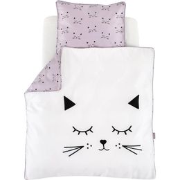 Tr&auml;umeland Babybettw&auml;sche &raquo;kuschelweiche Bettw&auml;sche Schmusekatze&laquo; 2 Stk. wei&szlig; Jersey, Obermaterial: 100% Baumwolle