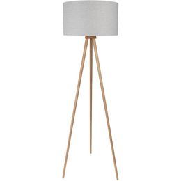 OTTO home Stehlampe &raquo;Torell - Dreibein Stehleuchte&laquo; E27 1 Stk. Textil, Dreibein Holz, E27, Kabel 300cm, Leinen o. Cord, Textilschirm