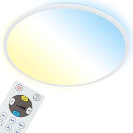Briloner Leuchten LED Panel &raquo;7080016 SLIM&laquo; LED-Board Farbwechsler Kaltwei&szlig; Neutralwei&szlig; Tageslichtwei&szlig; Warmwei&szlig; Deckenlampe, 42x2,9cm, Wei&szlig;, 22W, Wohnzimmer, 