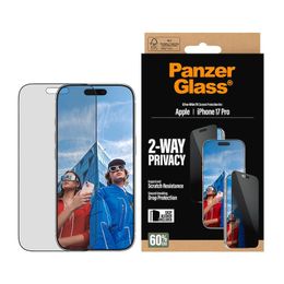 CARE by PanzerGlass Displayschutzglas &raquo;2-Way Privacy Ultra-Wide Fit Screen Protector&laquo; f&uuml;r Apple iPhone 17 Pro Displayschutzfolie, Schutzfolie, 