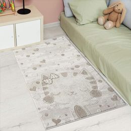 Carpet City Kinderteppich &raquo;MARA720&laquo; rechteckig 11 mm H&ouml;he Kinderzimmer, Kurzflor,robust,Tiere, Spielzimmer beige Obermaterial: 70% Polypropylen, 30% Polyester