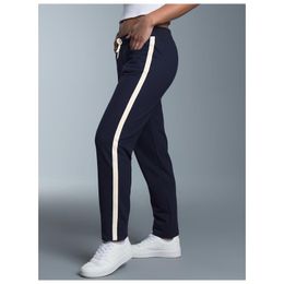 TRIGEMA Damen Jerseyhose &raquo;TRIGEMA Jogginghose mit kontrastfarbigen Akzenten&laquo; blau XXL, US-Gr&ouml;&szlig;en