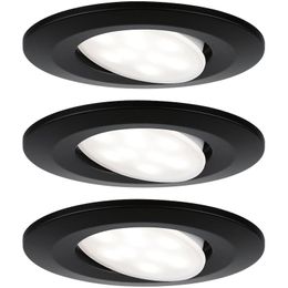 Paulmann LED Einbauleuchte &raquo;Calla&laquo; LED-Modul 3 Stk. Neutralwei&szlig; LED-Modul, Deckenmontage schwarz
