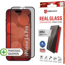 Displex Displayschutzglas &raquo;Privacy Glass FC - iPhone 14 Pro&laquo; Blickschutz Displayschutzfolie Displayschutz kratzer-resistent 10H schwarz Glas Schlag- und 
