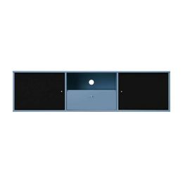 TV-Board &raquo;Mistral Fernsehschrank, Medienm&ouml;bel, H&auml;ngend,&laquo; T&uuml;ren mit Akustikstoff, Schublade, Lowboard, B: 161,5 cm blau MDF, Massivholz, Spanplatte
