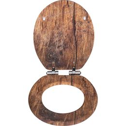 Wenko WC-Sitz &raquo;Rustic&laquo; aus FSC -zertifiziertem MDF, feuchtigkeitsresistent braun