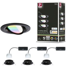 Paulmann LED Einbauleuchte &raquo;LED Einbauleuchte Nova Coin rund 84mm 50&deg;&laquo; LED-Modul 3 Stk. Tageslichtwei&szlig; Memoryfunktion, Farbwechsler, Farbsteuerung, Dimmer, 