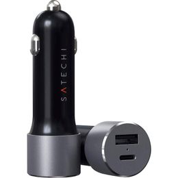 Satechi Smartphone-Ladeger&auml;t &raquo;72W TYPE-C PD CAR CHARGER ADAPTER&laquo; grau Aluminium Mit 1 USB-C-Anschluss und 1 USB-A-Anschluss