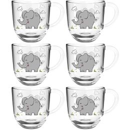 Leonardo Tasse &raquo;BAMBINI Elefant 6er-Set&laquo; 280 ml, 6-teilig bunt Glas