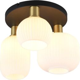 Trio Leuchten Deckenleuchte &raquo;DIVA, E27 Deckenlampe 3-flammig mit Glasschirm, exkl 3xE27 max 10W&laquo; E27 1 Stk. warmwei&szlig; - kaltwei&szlig; Deckenlampe &Oslash; 39cm, 