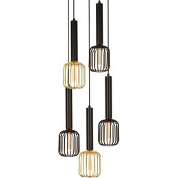 Searchlight H&auml;ngeleuchte &raquo;Dulwich 5Lt Multi-Drop Pendant - Black Metal&laquo; E27 1 Stk. schwarz