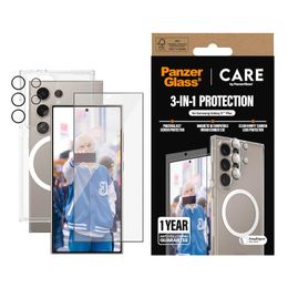 CARE by PanzerGlass Displayschutzglas &raquo;3-in-1 Protection Set&laquo; f&uuml;r Samsung Galaxy S25 Ultra Displayschutzfolie, Schutzfolie, Bildschirmschutz, kratz- &