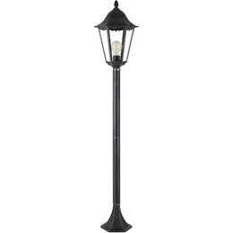 Eglo Stehlampe &raquo;Navedo Au&szlig;en-Stehlmape, Au&szlig;enlampe, Aluguss und Glas, E27, IP44, Lampe&laquo; E27 1 Stk. Stehleuchte - H120 x &Oslash;23 cm - schwarz, silber-