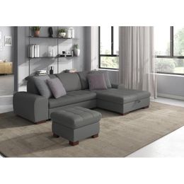 Sit & More sit&more Ecksofa &raquo;Luxor L-Form&laquo; wahlweise mit Bettfunktion, Bettkasten und Kopfteilverstellung grau Luxus-Microfaser ALTARA NUBUCK (100% Polyester);