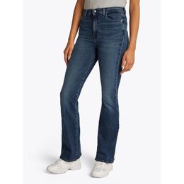 Tommy Jeans Damen Bootcut-Jeans &raquo;SYLVIA HGH FLR&laquo; Weite Beinform und Logo Stickerei auf der Ges&auml;&szlig;tasche 31, L&auml;nge 30