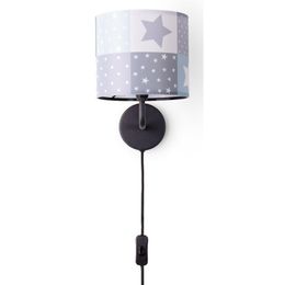 Paco Home Wandleuchte &raquo;Cosmo 345&laquo; E14 Kinderlampe Wandlampe Schalter &Oslash;...18cm Sterne Punkte Kabell&auml;nge 3m E14 schwarz