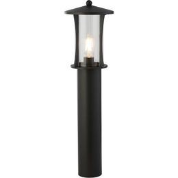 Searchlight Pollerleuchte &raquo;Pagoda Outdoor Post - Black Metal & Clear Glass&laquo; E27 1 Stk.