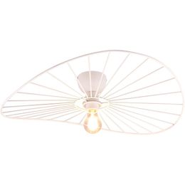 REALITY LEUCHTEN Deckenleuchte &raquo;CHAPEAU, Deckenlampe exkl 1xE27 max 40W &Oslash;60cm Schlafzimmer Deckenlampe&laquo; E27 1 Stk. warmwei&szlig; - kaltwei&szlig; Lampenschirm 