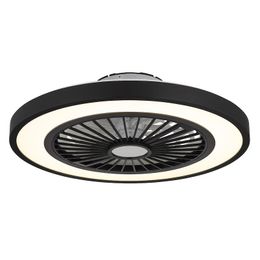 Globo LIGHTING Deckenleuchte &raquo;BLIZZAK&laquo; LED-Modul 1 Stk. warmwei&szlig; - kaltwei&szlig; Deckenventilator, Deckenlampe, moderner Ventilator schwarz