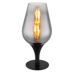 Globo LIGHTING Tischleuchte &raquo;LAVUS&laquo; E27 1 Stk. Tischlampe/Glas verchromt/Schlafzimmer/Wohnzimmer/Flur