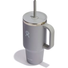 Hydro Flask Thermobecher &raquo;All Around Travel Tumbler in den Gr&ouml;&szlig;en 24 oz/ 32 oz / 40 oz&laquo; Thermo Cup mit Strohhalm beige Edelstahl