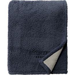 HECHTER PARIS Wohndecke &raquo;0238003&laquo; Sherpa Wohndecke, Kuscheldecke, superweich, bequem, wohlig warm blau Polyester