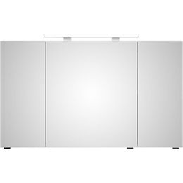 Badezimmerspiegelschrank &raquo;Serie 4010 Badezimmer-Spiegelschrank inkl. LED-Aufsatzleuchte&laquo; Badschrank 120 cm breit, 3 T&uuml;ren, 6 Glas-Einlegeb&ouml;den, inkl 