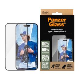 PanzerGlass Displayschutzglas &raquo;Ultra-Wide Fit Screen Protection&laquo; f&uuml;r Apple iPhone 16;Apple iPhone 15 Displayschutzfolie, Schutzfolie, Bildschirmschutz