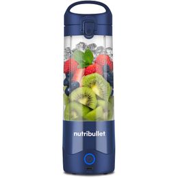 NUTRIBULLET Smoothie-Maker &raquo;Portable NBP003NBL - Mixer to go, wiederaufladbar, 475ml,Blau&laquo; Kabellos mixen, Akku f&uuml;r 15+ Mixvorg&auml;nge, auch Eis + 