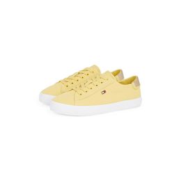 Tommy Hilfiger Damen Plateausneaker &raquo;VULC CANVAS LACE UP SNEAKER&laquo; , Freizeitschuh, Halbschuh, Schn&uuml;rschuh, in schmaler Form gelb 35