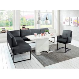 exxpo - sofa fashion Eckbank &raquo;Affogato, hoher Sitzkomfort, bequem&laquo; Frei im Raum stellbar schwarz Struktur: Webvelour 100% Polyester