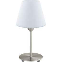 Eglo Tischleuchte &raquo;DAMASCO 1 Tischlampe, wei&szlig;, nickel-matt, exkl. Leuchtmittel E14&laquo; E14 Nachttischlampe, Schreibtisch, B&uuml;ro, elegant und zeitlos, 