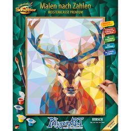 Schipper Malen nach Zahlen &raquo;Meisterklasse Premium - Polygon-Art Hirsch&laquo; Made in Germany bunt