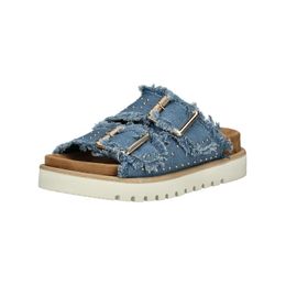 Mustang Shoes Damen Pantolette &raquo; Pantoletten Lederimitat/Textil&laquo; blau 37