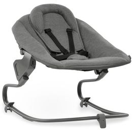 hauck Babywippe &raquo;Alpha Bouncer Premium, Dark Grey&laquo; bis 9 kg f&uuml;r Neugeborene mit Wippgestell, f&uuml;r Hochstuhl Alpha+ und Beta+ grau Babywippe