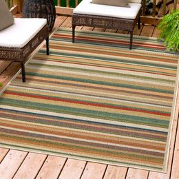 ANDIAMO Teppich &raquo;Sedona Streifen&laquo; rechteckig 6 mm H&ouml;he Flachgewebe, gestreift, In- und Outdoor geeignet bunt Polypropylen