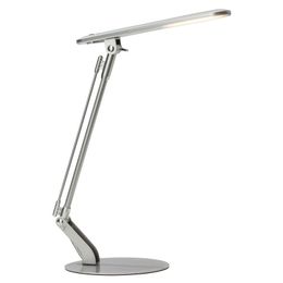 Brilliant LED Schreibtischlampe &raquo;BRENDAN&laquo; LED-Modul 46cm H&ouml;he, h&ouml;henverstellbar, Metall, schwenkbar, grau, Druckschalter grau