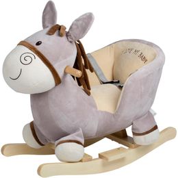 BABYGO Schaukeltier &raquo;Rocker Donkey&laquo; mit Kufen und Griffen aus Birkenholz; Made in Europe bunt Schaukeltier