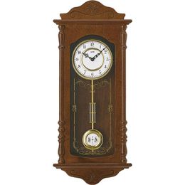 AMS AMS Pendelwanduhr &raquo;W7013/1&laquo; Quarzuhr, Holz-/Glasgeh&auml;use,Erle nussbaumfarben,Made in Germany braun