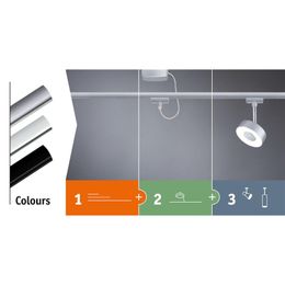 Paulmann Schienensystem-Leuchten &raquo;URail Schienenspot Cube 540lm 8W 2700K 230V Chrom matt, Chrom&laquo; LED-Modul 1 Stk. Warmwei&szlig; dimmbar, Einzelspot schwarz