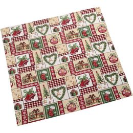 Dreams Mitteldecke &raquo;Gobelin, Weihnachtsdeko&laquo; 100x100 cm bunt Baumwolle, Polyester