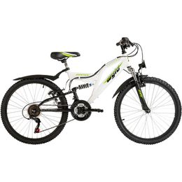 WYLD Kinderfahrrad &raquo;Kinder-Mountainbike Fully ATB 24" Zodiac wei&szlig;-gr&uuml;n 18 G&auml;nge RH 38 cm&laquo; 18 Gang Kettenschaltung wei&szlig; Kinderfahrrad