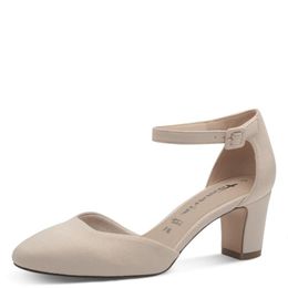 Tamaris Damen Spangenpumps , Riemchenpumps, Abendschuh, Festtagsschuh, verstellbare Schnalle beige 37