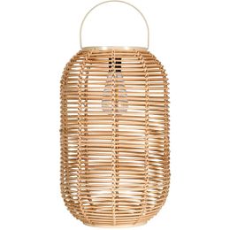 LED Laterne &raquo;Sunshine Nature Solarlaterne Beige Rattan/Metall/Kunststoff&laquo; Warmwei&szlig; Solar beige
