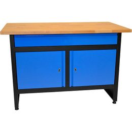 G&uuml;de Werkbank &raquo;GW 2T&laquo; Breite: 120 cm blau Holz, Stahl